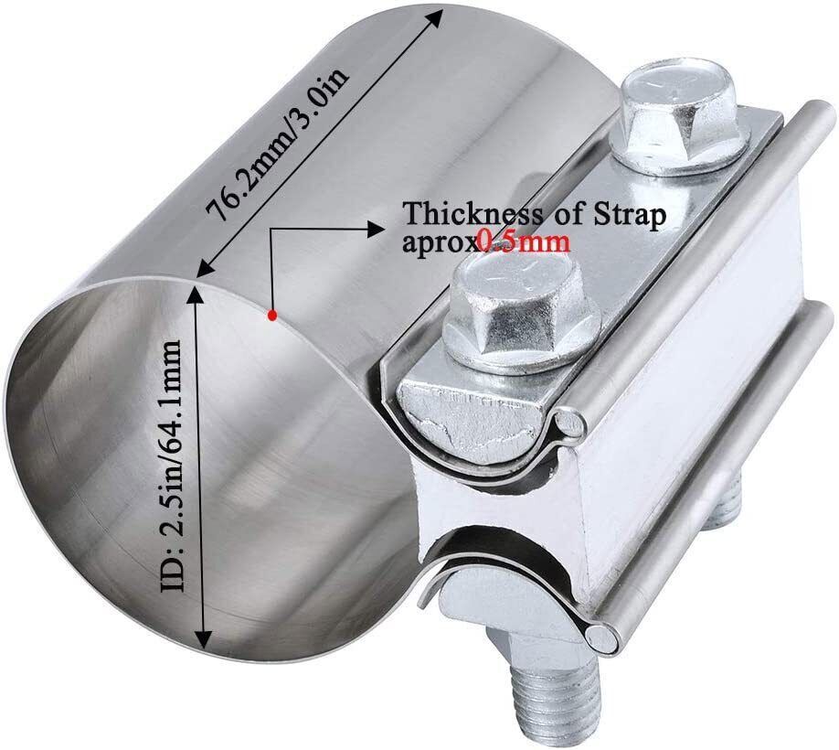 2.5" Stainless Exhaust Band Clamp Step Lap Joint Clamps for Catback ...