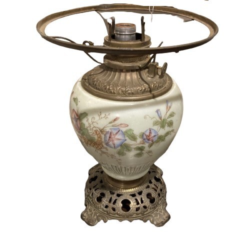 Victorian Hand Painted Parlor Lamp Converted to Electric | eBay