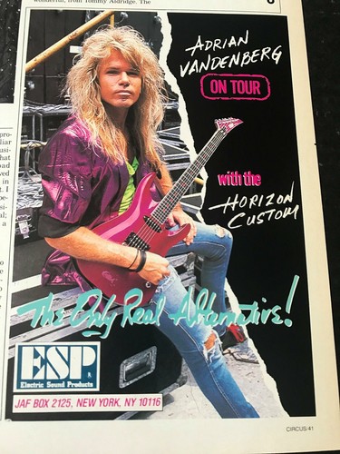 1988 VINTAGE 5X8 PRINT AD FOR ESP HORIZON CUSTOM ADRIAN VANDENBERG OF ...
