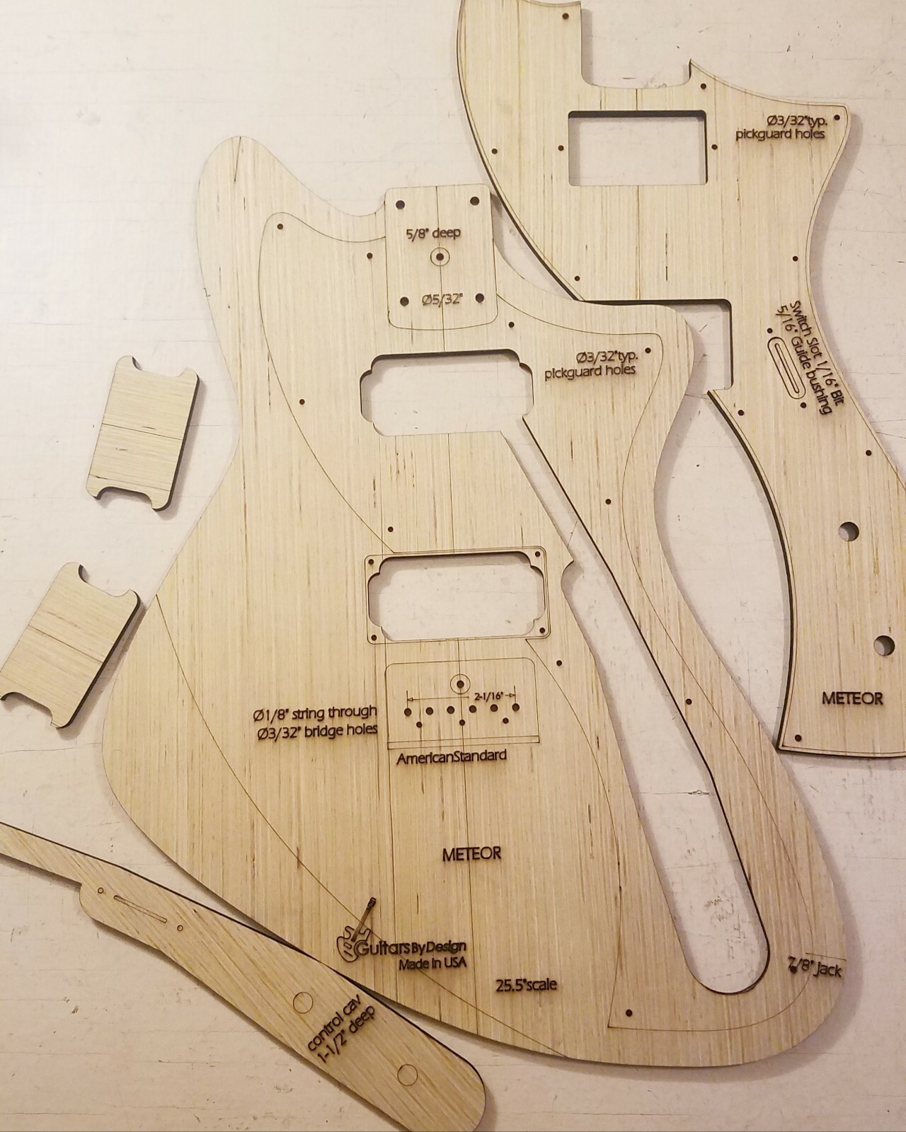 Custom Hybrid Meteora HH Strat Guitar Body Template 4strat Neck 3ply ...