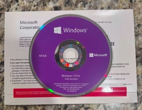 Brand New Sealed Windows 10 Pro 64-bit DVD + Genuine License Key! | eBay
