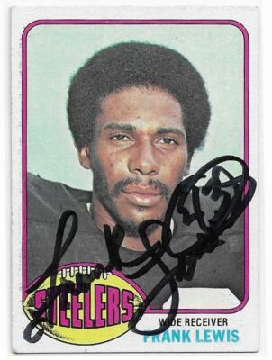 FRANK LEWIS Autographed Signed 1976 Topps Football card #261 Pittsburgh ...