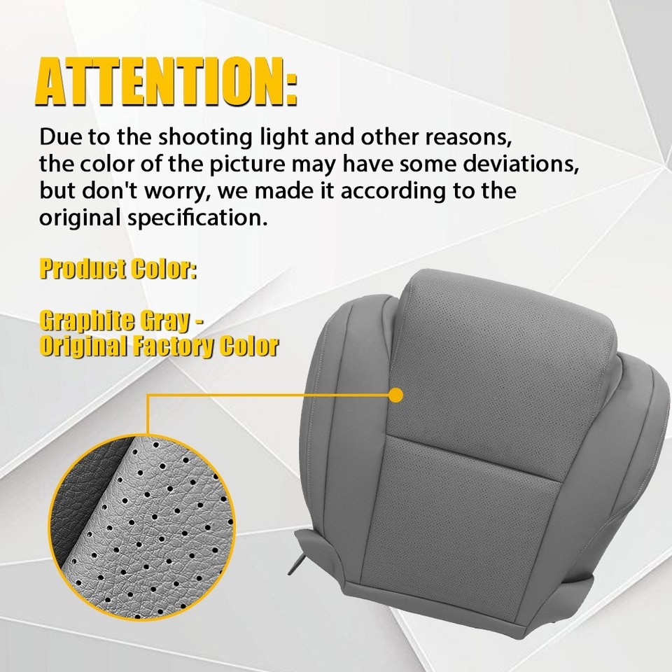 Driver Seat Bottom Protect Cover Gray For 2007-2013 Toyota Sequoia ...