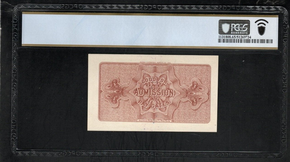 1893 Columbian Exposition World's Fair Ticket - Columbus - PCGS 65 PPQ ...
