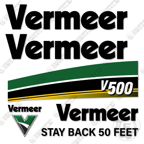 Fits Vermeer V500 Vacuum Excavator Decal Kit - 7 YEAR OUTDOOR 3M VINYL ...