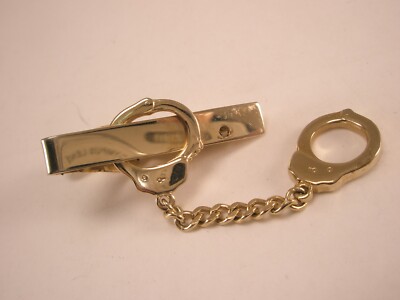 Handcuffs Vintage Tie Bar Clip shackles manacles police fbi cops ...