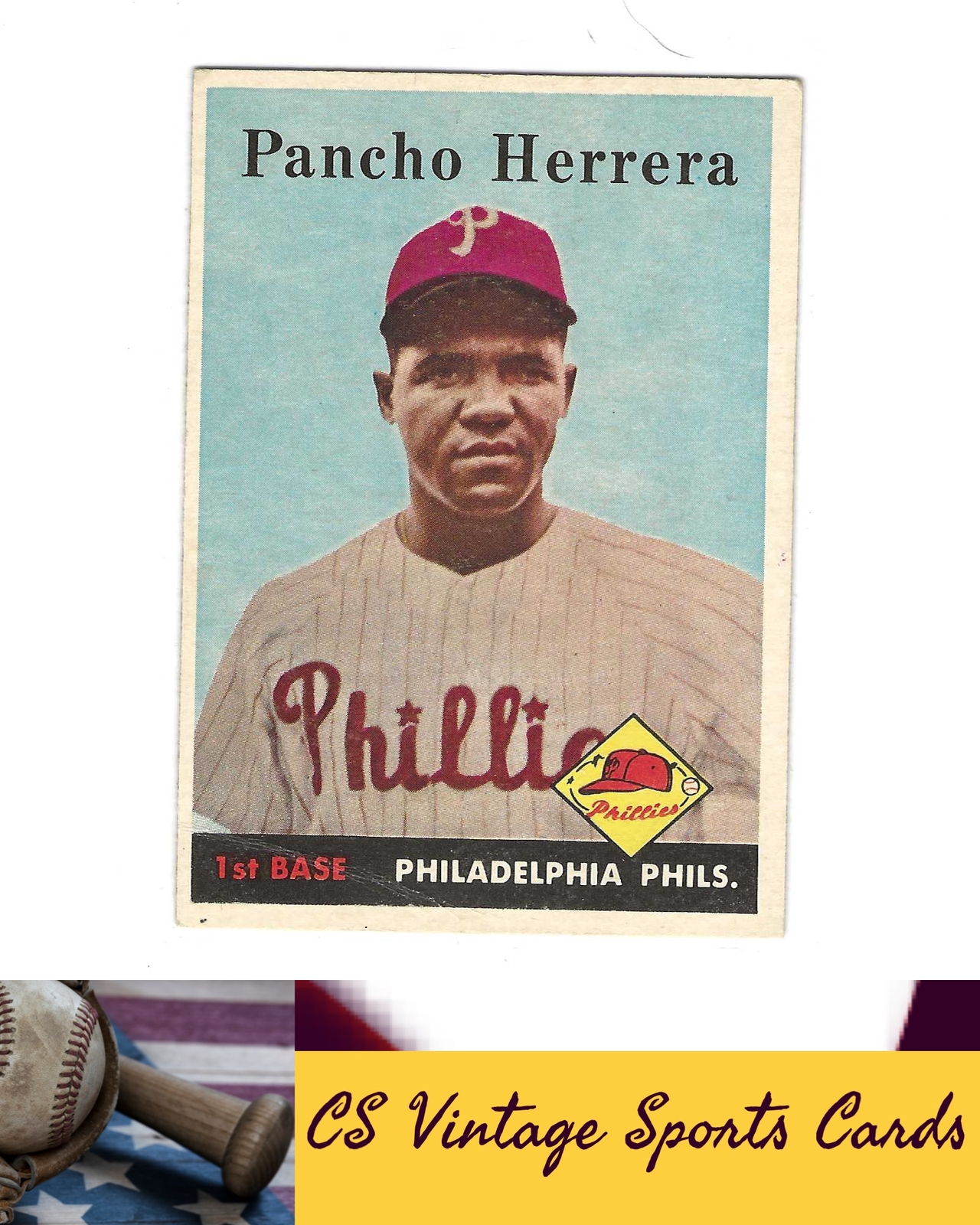 1958 Topps #433b Pancho Herrera Name complete CREASE | eBay