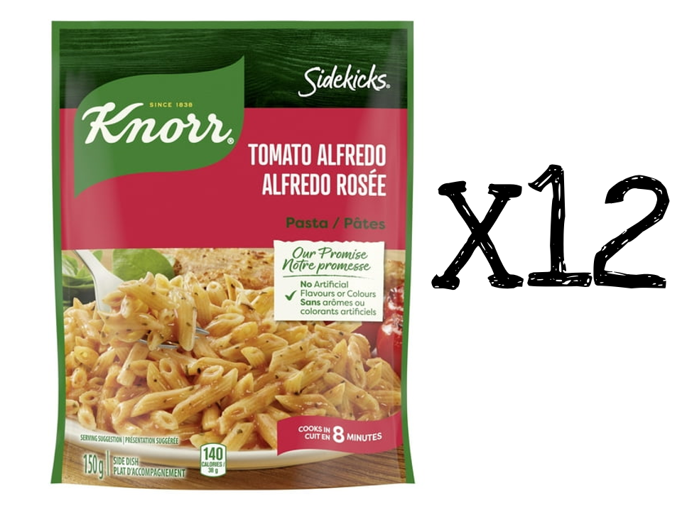 12x Packages 120g x12 KNORR SIDEKICKS Quick Easy Tomato Alfredo Pasta ...