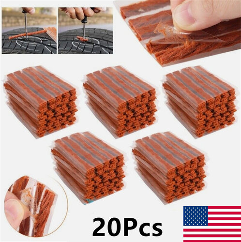 20Pcs Tubeless Tire Tyre Puncture Repair Kit Strips Plug Car Van Truck ...