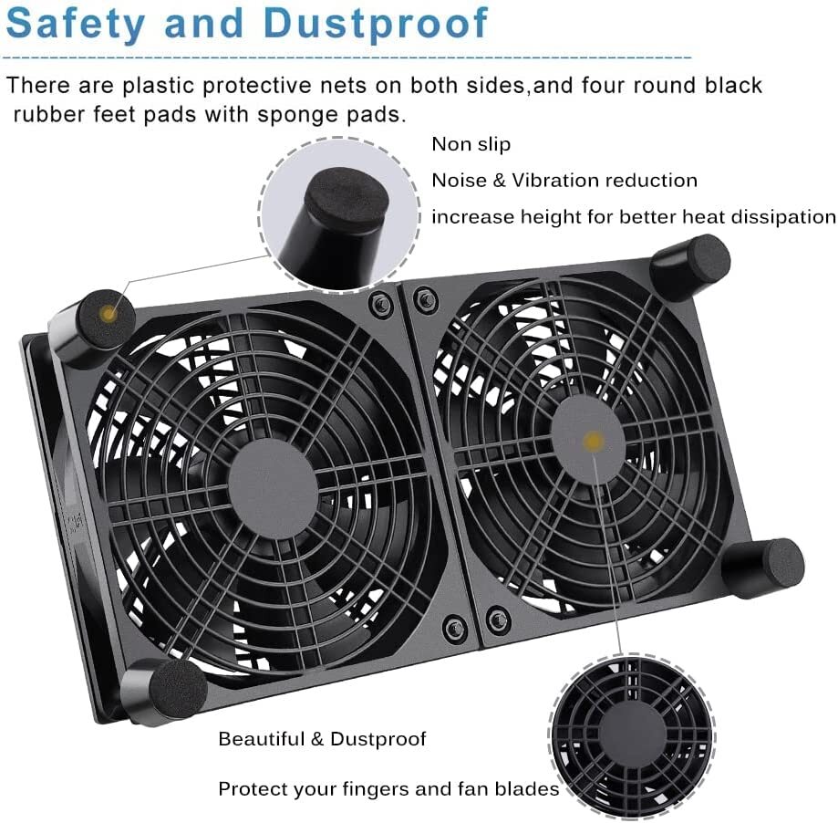 120mm DC 5V Dual Head USB Cooler Silent Cooling Fan For PC Electrical ...