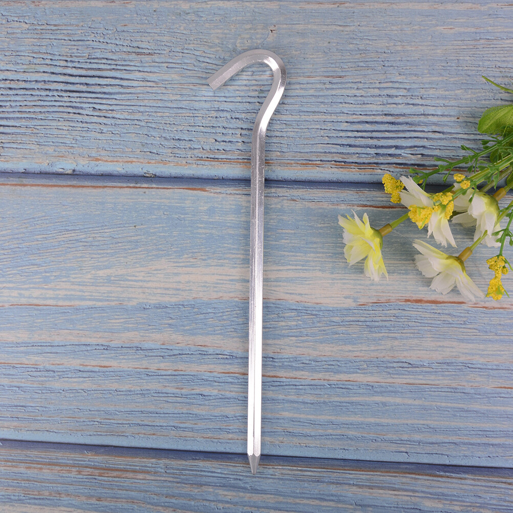 5 Pcs Alloy Tent Stakes Pegs Heavy Duty Nail Head 7.01inch Solid Steel ...