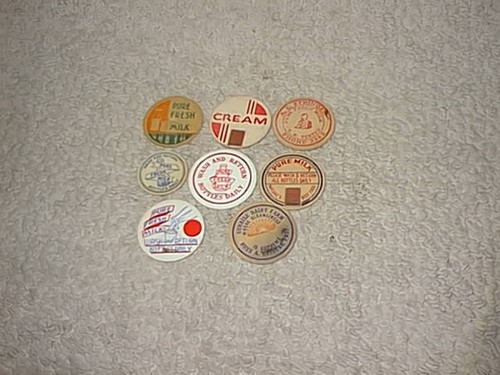8 Vintage Cardboard Glass Milk Cream Bottle Tops Caps | eBay