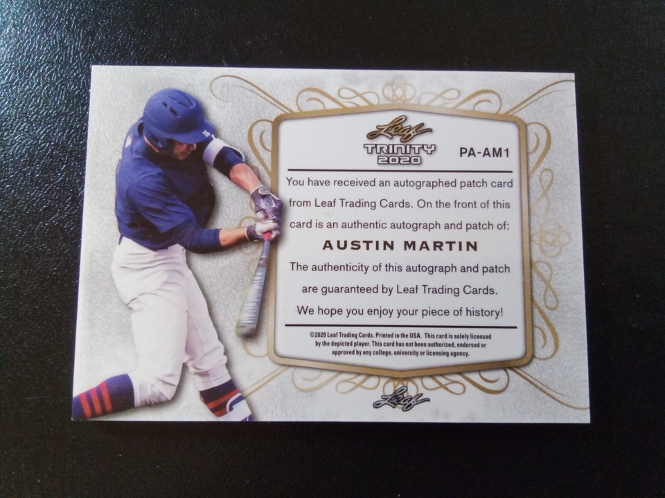 Austin Martin 2020 Leaf Trinity RC Rookie Logo Patch Auto /50 Blue Jays ...