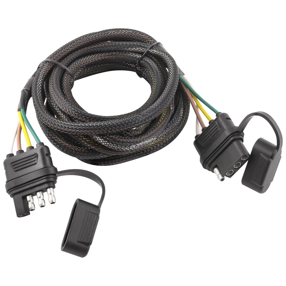 8ft Trailer Wiring Harness Towing Extension Cable 4-Pin Flat Wire ...