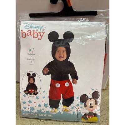 Disney Baby Mickey Mouse Costume Toddler Size 2 Jumpsuit Headpiece | eBay