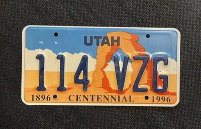 VINTAGE 1996 UTAH LICENSE PLATE ARCH-CENTENNIAL VERY NICE | eBay