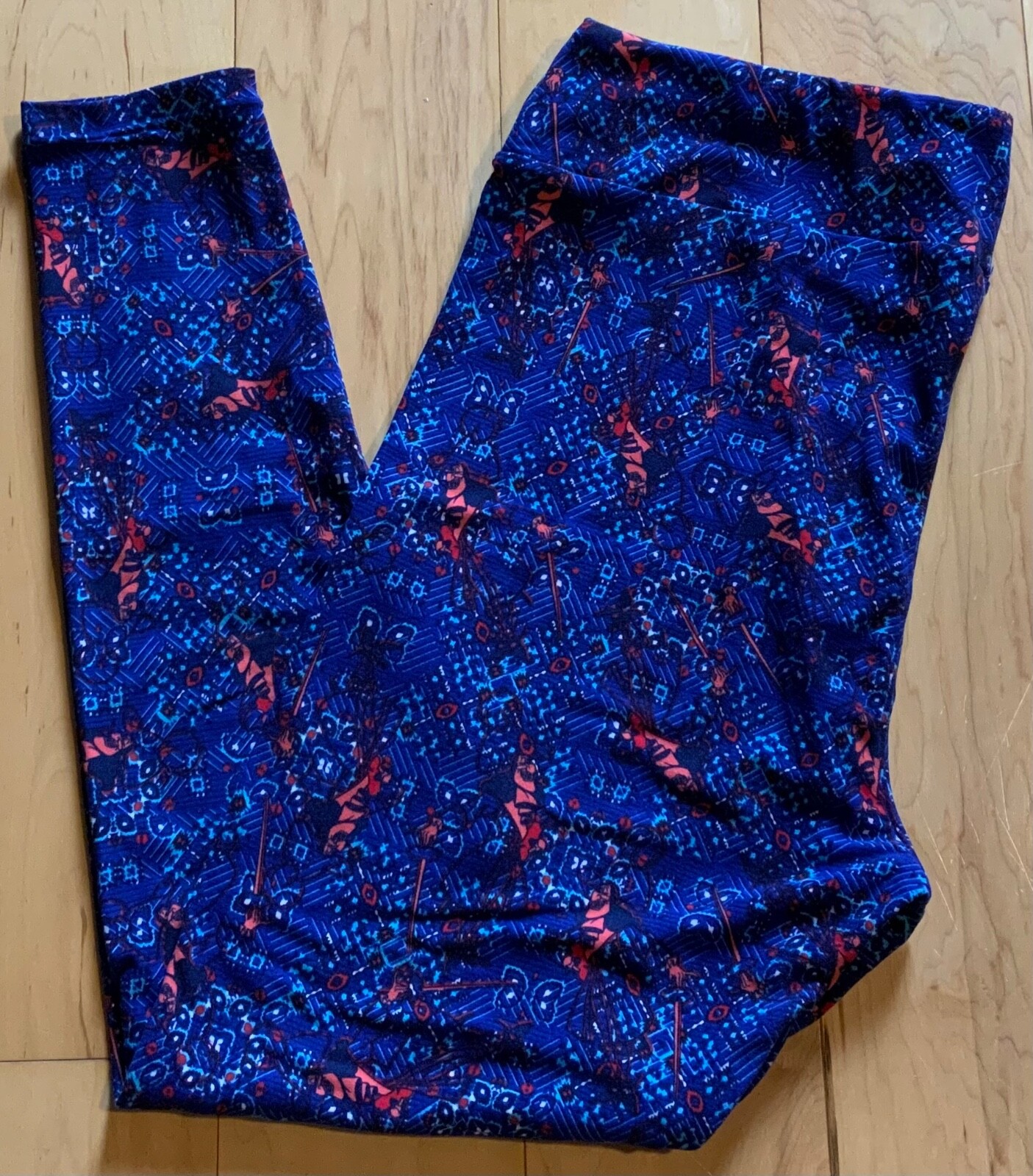 Lularoe TC2 Leggings Disney Peterpan Captain Hook Blue EUC Tall & Curvy ...