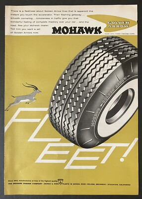 1959 Mohawk Golden Arrow Tires Fleet Mohawk Rubber Co. Akron OH Vintage ...