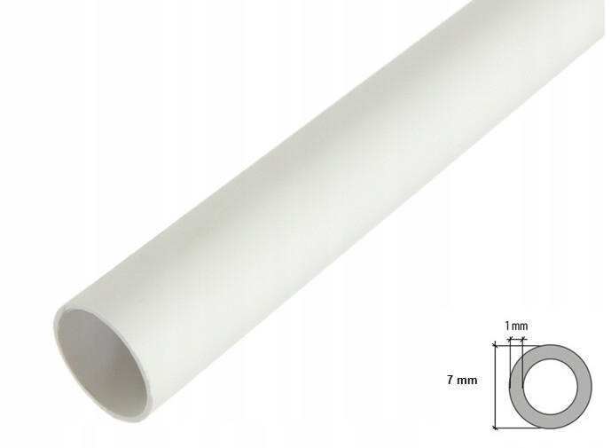 White PVC Round Tube Pipe 1m Long Various Sizes - 7mm 10mm 12mm ...