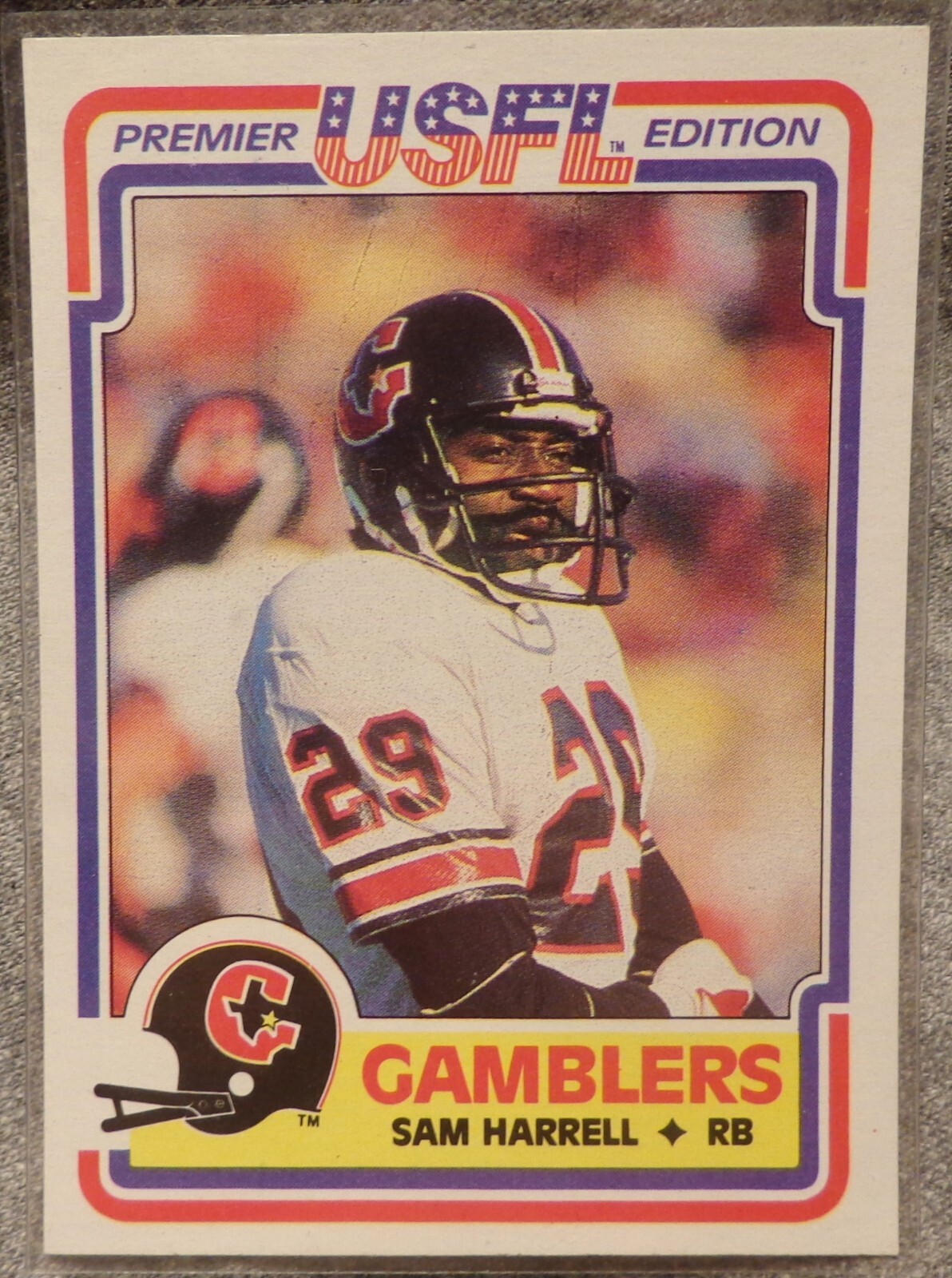 1984 Topps USFL Football #34 Sam Harrell - Gamblers - East Carolina ...