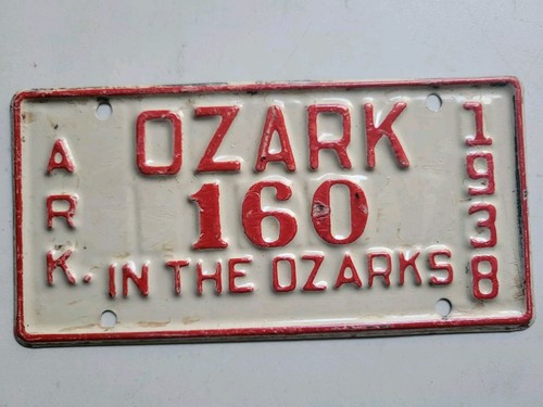 Vintage 1938 Arkansas License Plate 3 Digit #160 In The Ozarks | eBay