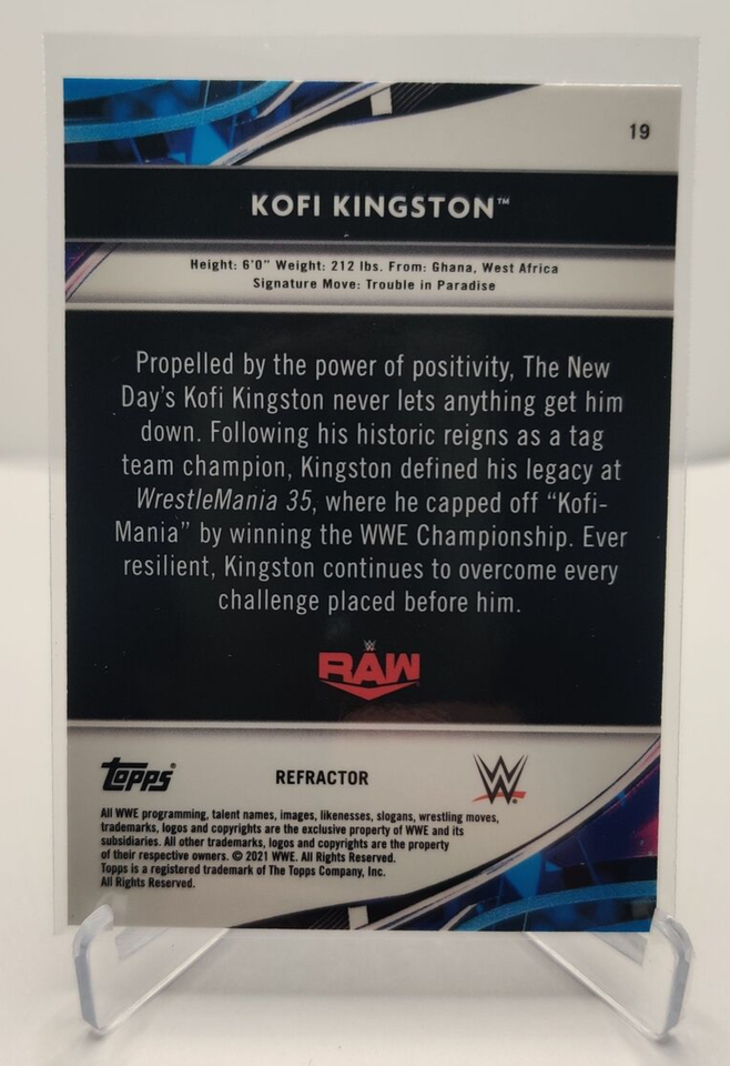 2021 Topps Finest WWE Refractor Kofi Kingston #19 wrestling card | eBay