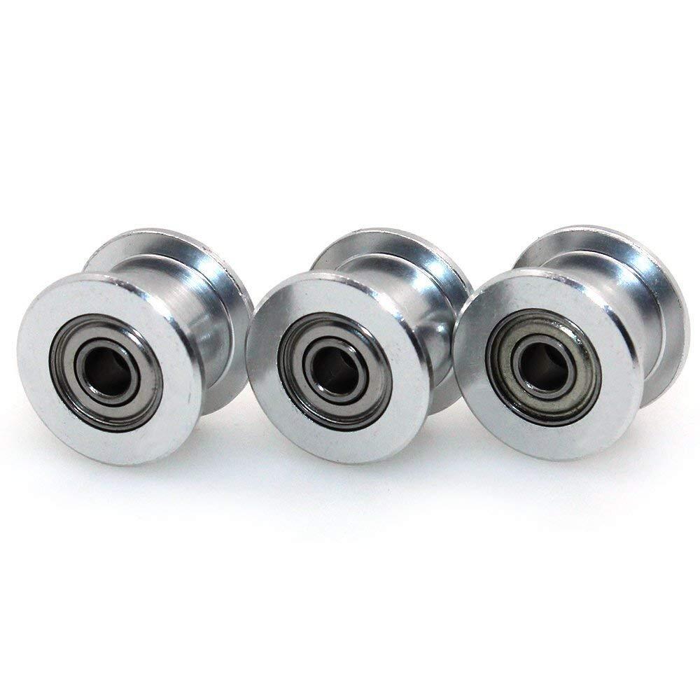 GT2 20 Toothless Bore 5mm Aluminum Timing Belt Idler Pulley for 6mm ...