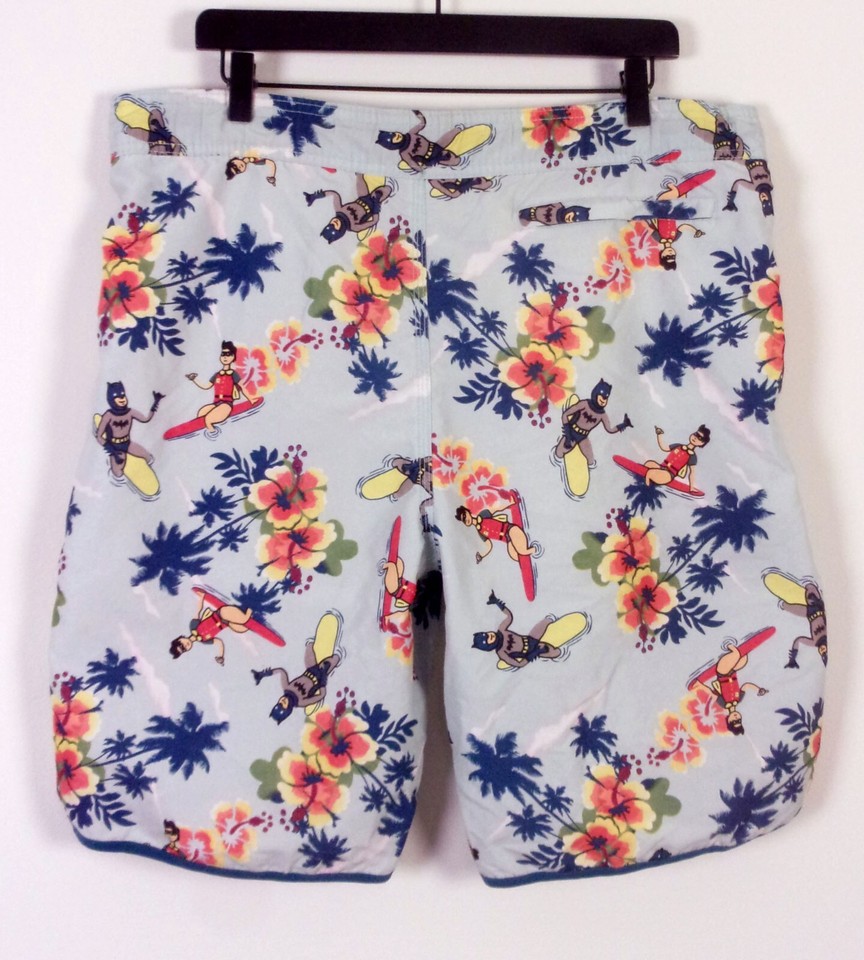 EUC DC Comics Campy 60's Batman & Robin Swim Trunks Board Shorts ...