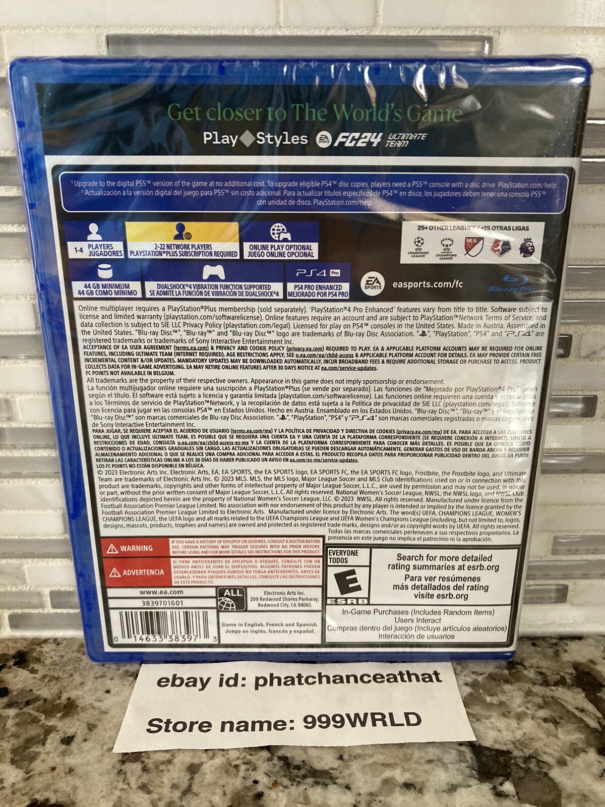 FC 24 PS4 Sony PlayStation 4 Brand New Factory Sealed US Edition Soccer ...