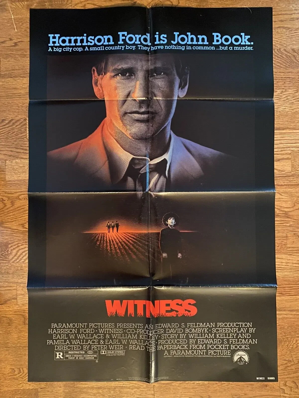 Witness Original Movie Poster Harrison Ford (1985) 27x41 - Folded | eBay
