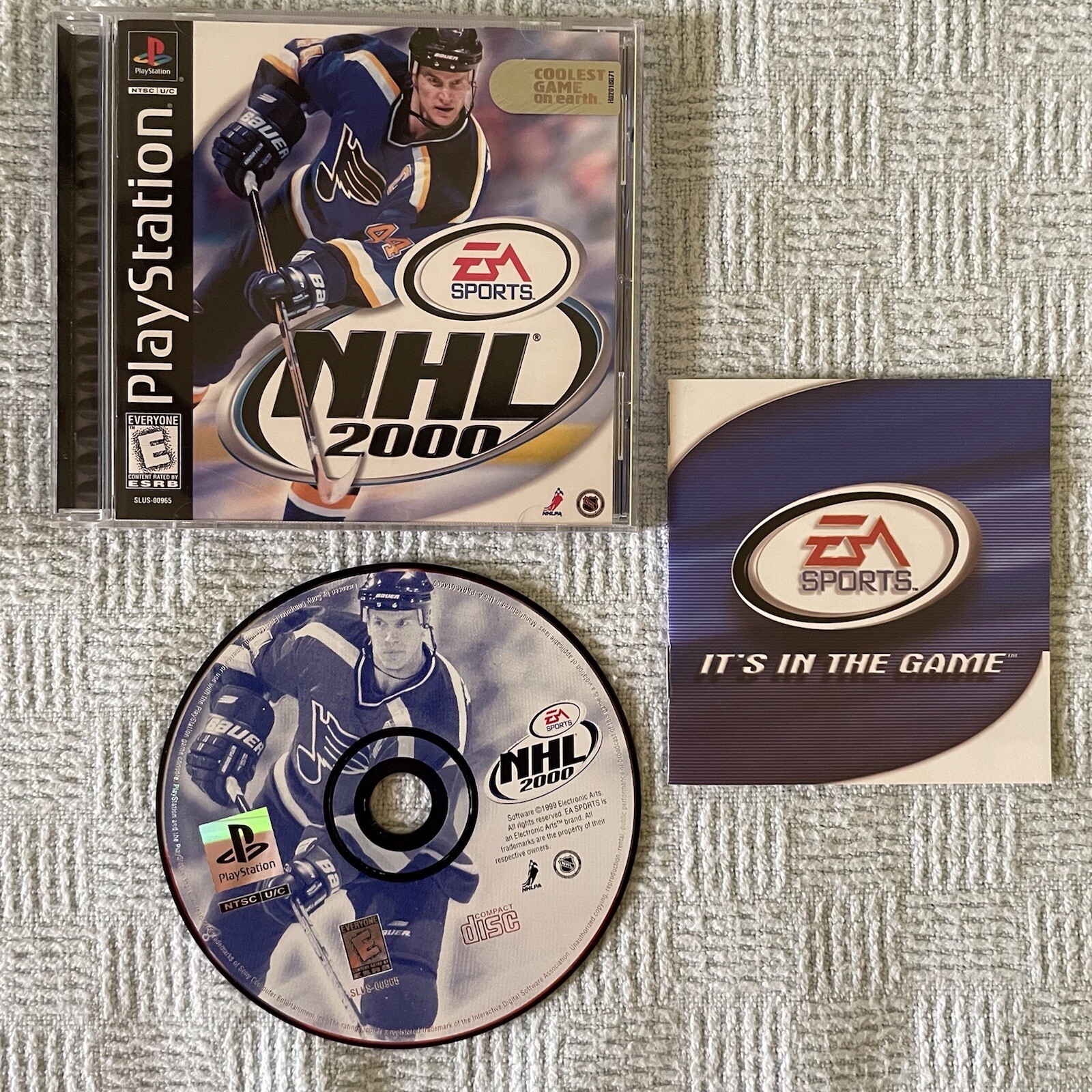NHL 2000 PLAYSTATION PS 1 BLACK LABEL COMPLETE CIB ONE OWNER TESTED ...