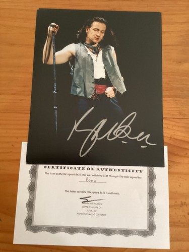 Bono Autographed Signed 8 X 10 Photo 2 COA | eBay
