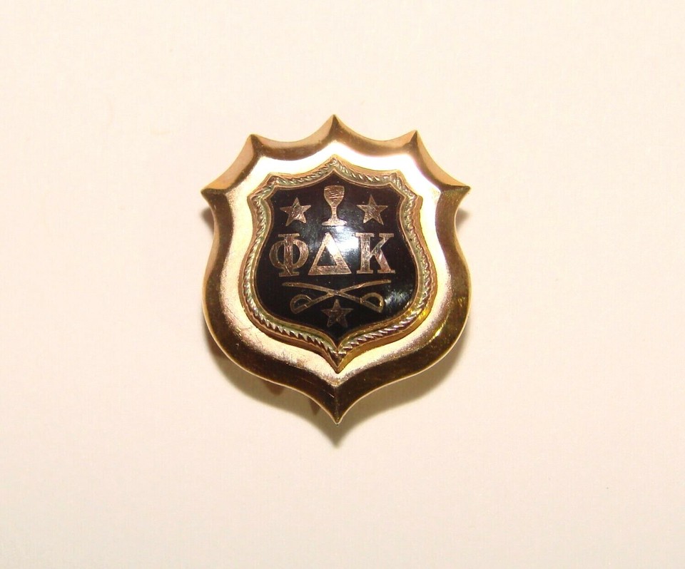 VINTAGE 10K SHEILD SHAPE PHI DELTA KAPPA FRATERNITY ENAMEL PIN 3G | eBay