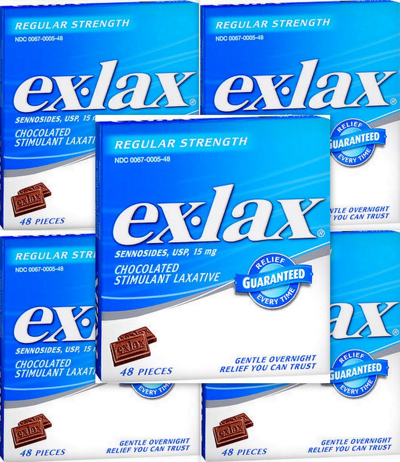 Ex Lax Chocolate Pieces Regular Strength 48 Each ( Pack of 5 ...