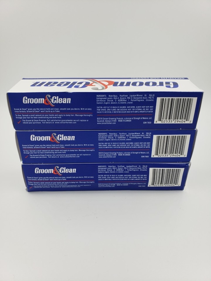 Groom & Clean Greaseless Hair Control 4.5 Oz New In Box - Lot of 3 | eBay