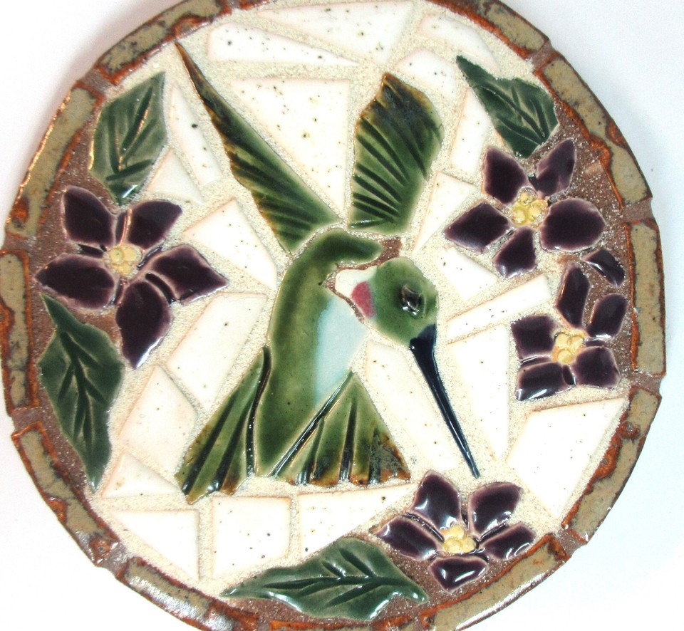 Hummingbird Mosaic Coaster, Mosaic Art Handmade Ceramic Tile Trivets ...