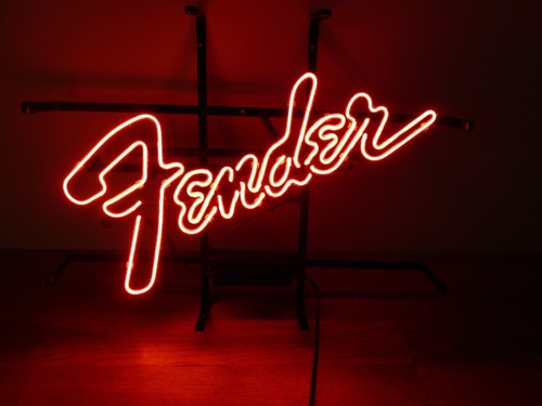 Guitar Music Fender Red Neon Light Sign Man Cave 17"x14" | eBay
