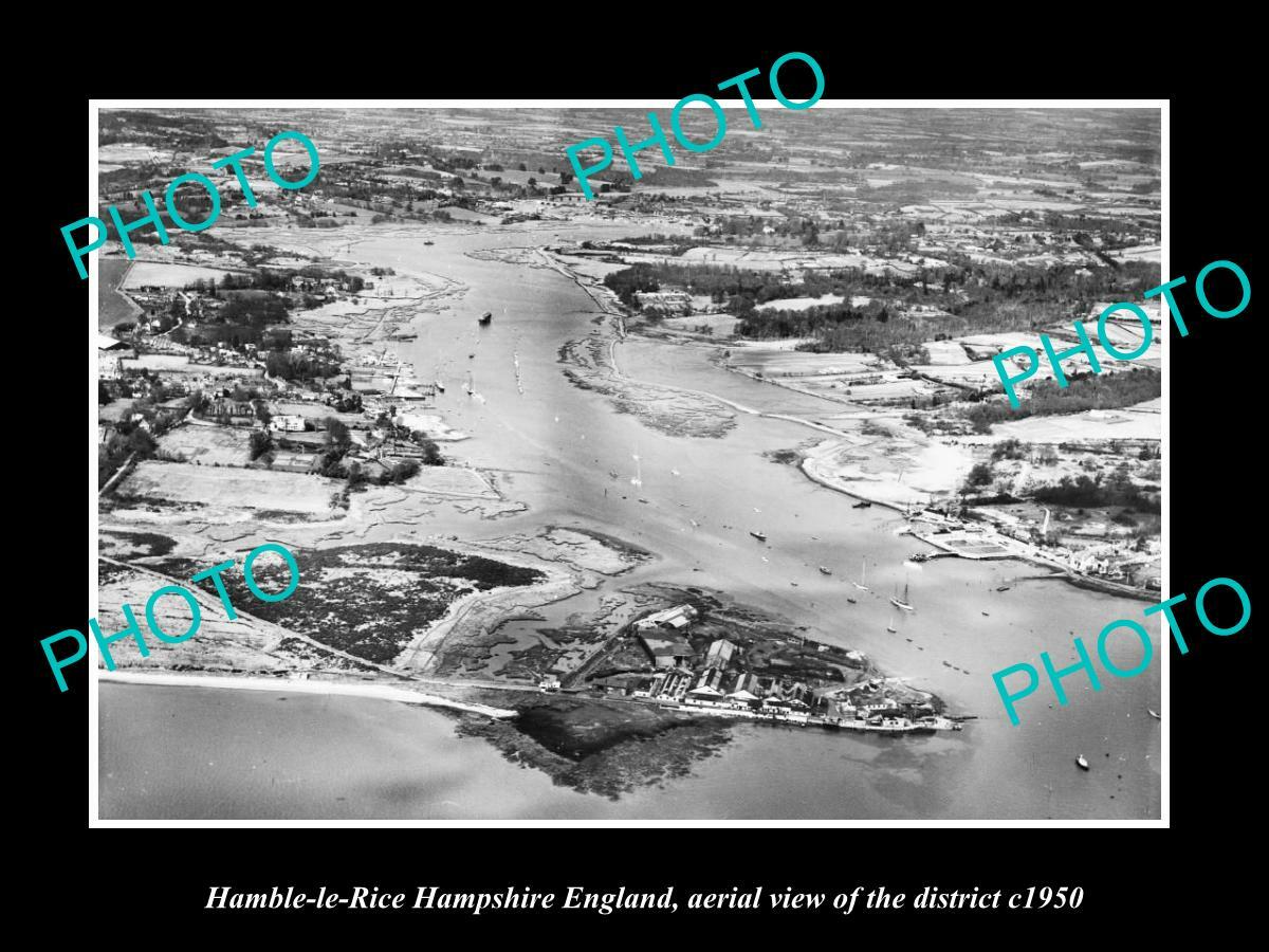OLD 8x6 HISTORIC PHOTO HAMBLE LE RICE HAMPSHIRE ENGLAND AERIAL VIEW ...