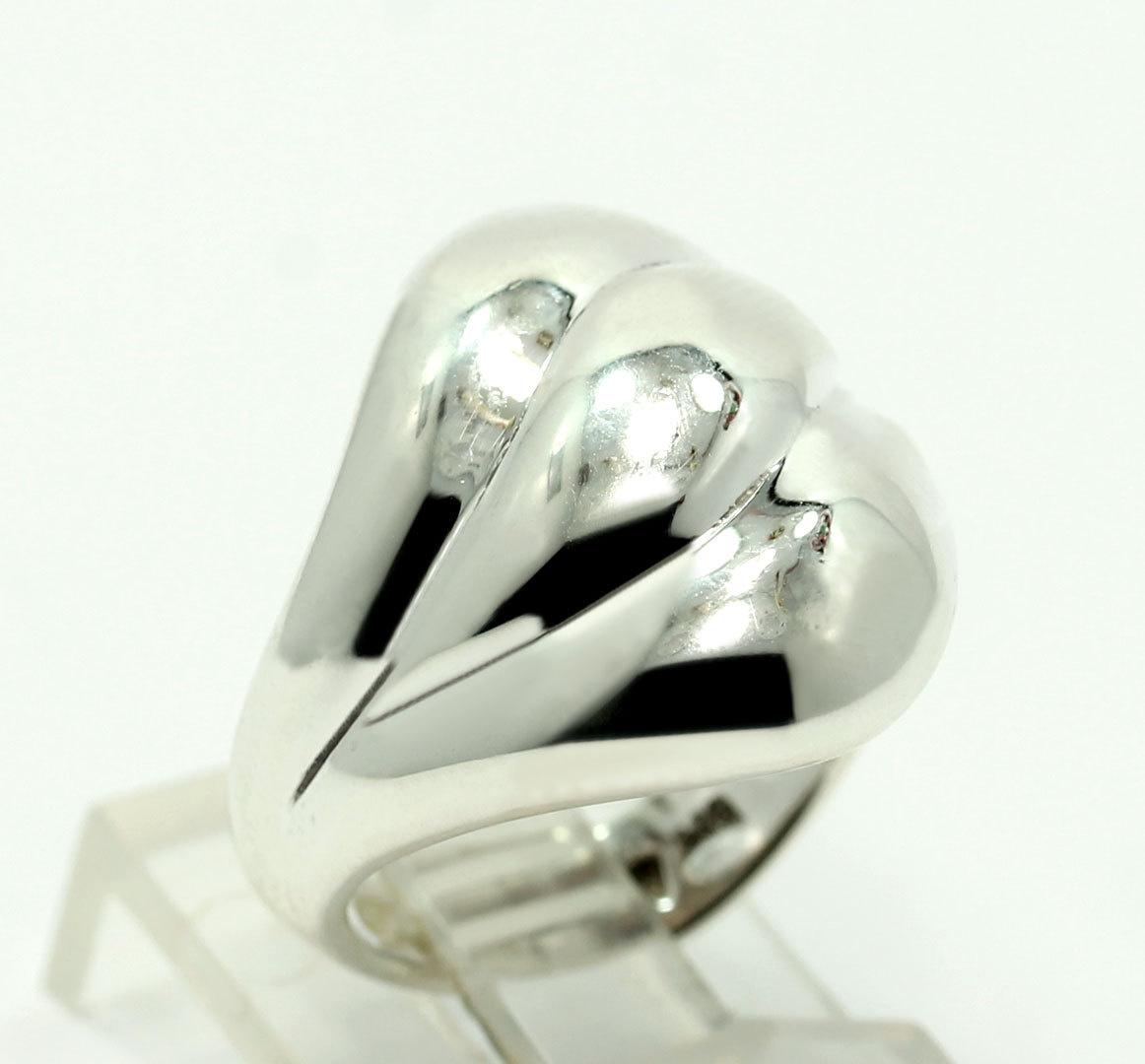 Sterling Silver Sculpted Wave Ripple Band Ring Size 5.75 | eBay