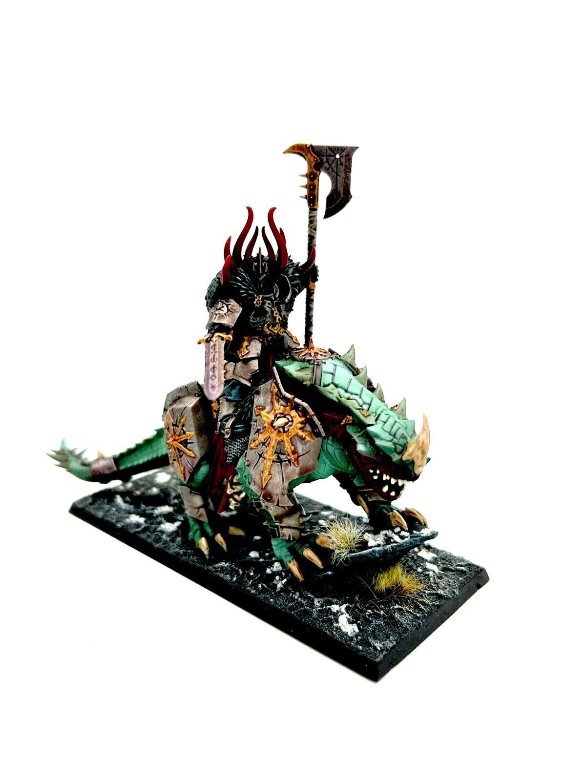 Lord Of Chaos on Karkadrak Slaves to darkness Warhammer AOS Painted | eBay