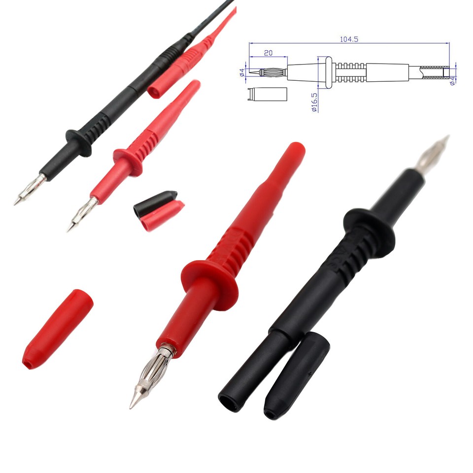 1 pair 4mm Banana Jack Plug Multimeter Oscilloscope Test Tip Probe Pen ...