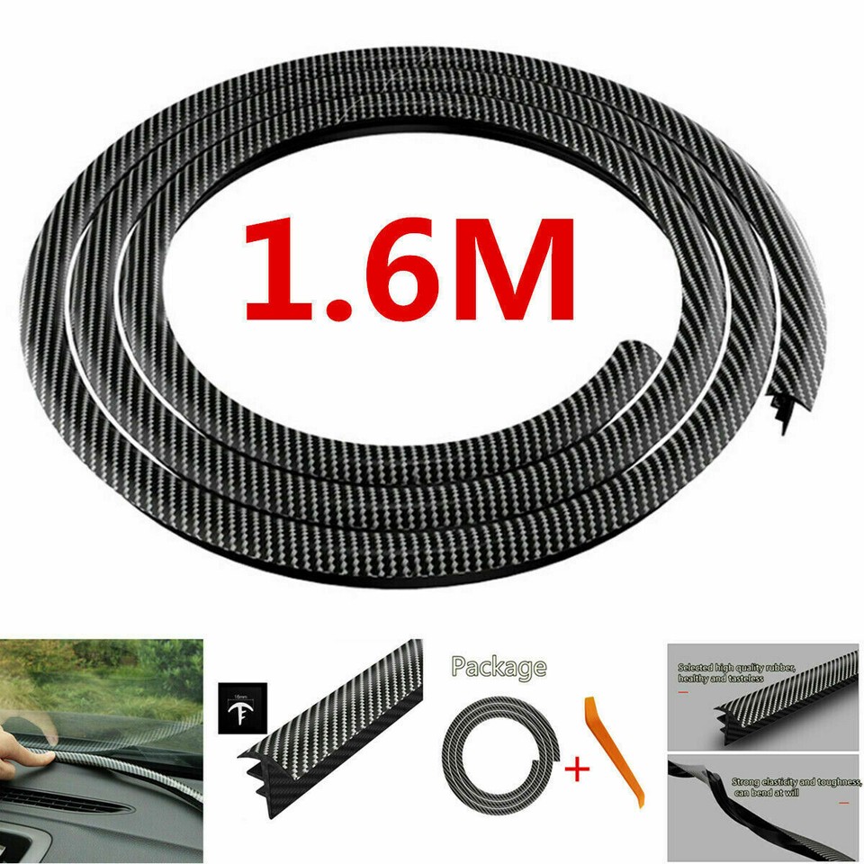 Carbon Fiber Car Dashboard Windshield Gap Sealing Strip Rubber Auto ...