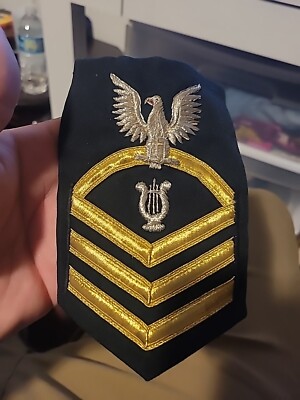 US Navy Gold Bullion Rate Musician Chief Petty Officer rank Patch USN ...