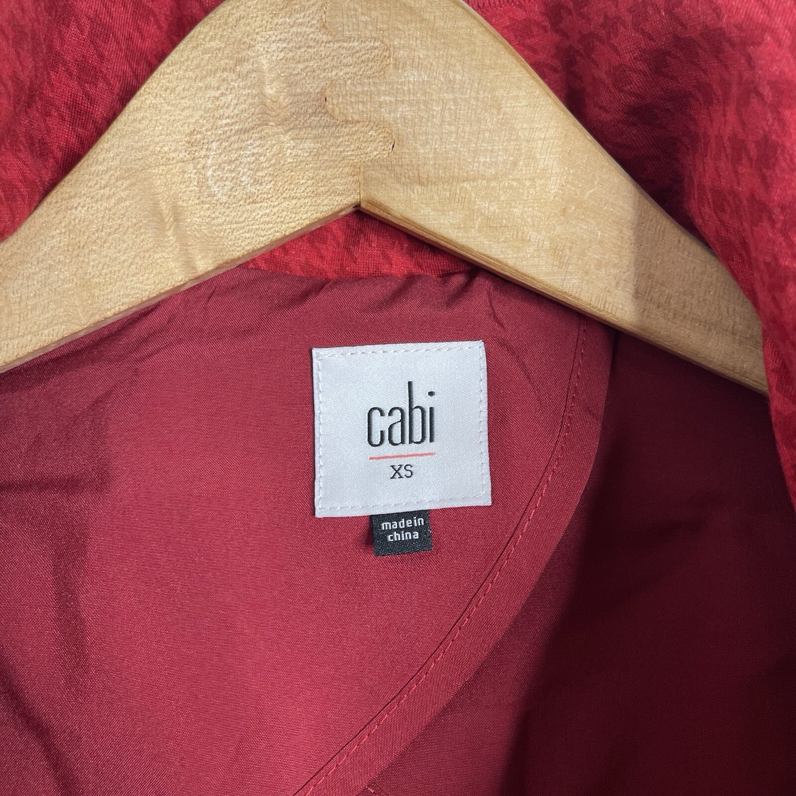 Cabi Red Celebration Jacket 3546 Houndstooth Long Ruffled Coat Button ...