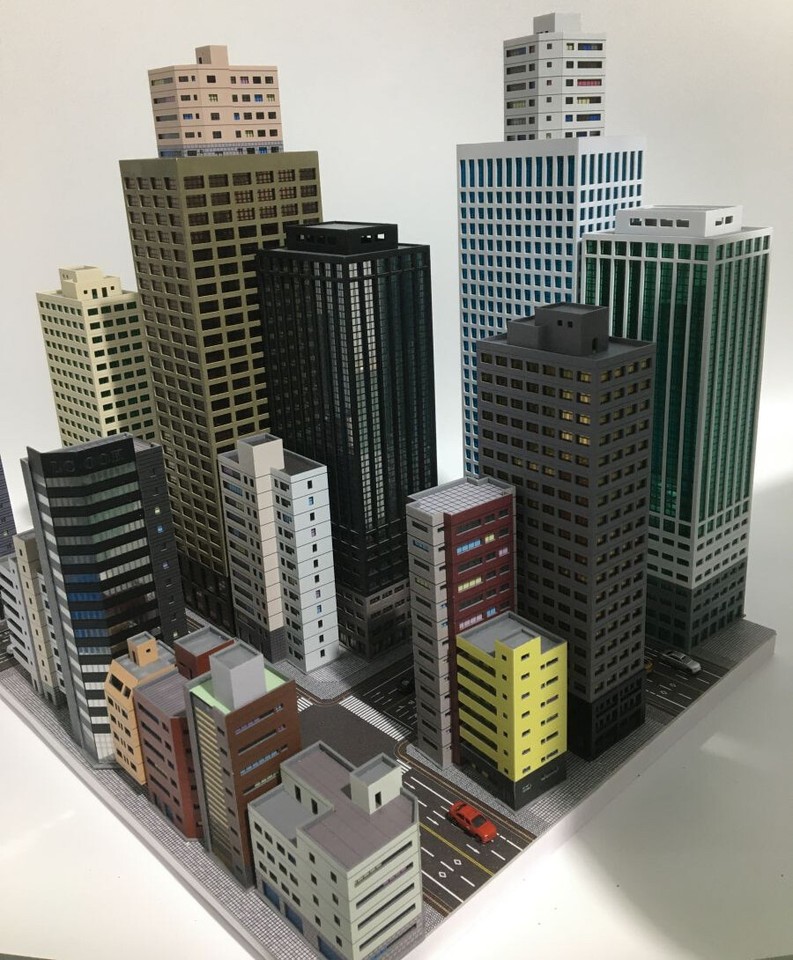 1:300 Diorama Building Model High-rise Skyscraper Scene Architectural ...