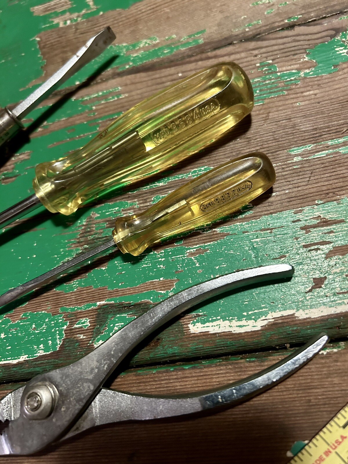 Vintage Proto Yellow Screwdrivers Wood Flat Head Mini Pliers ...