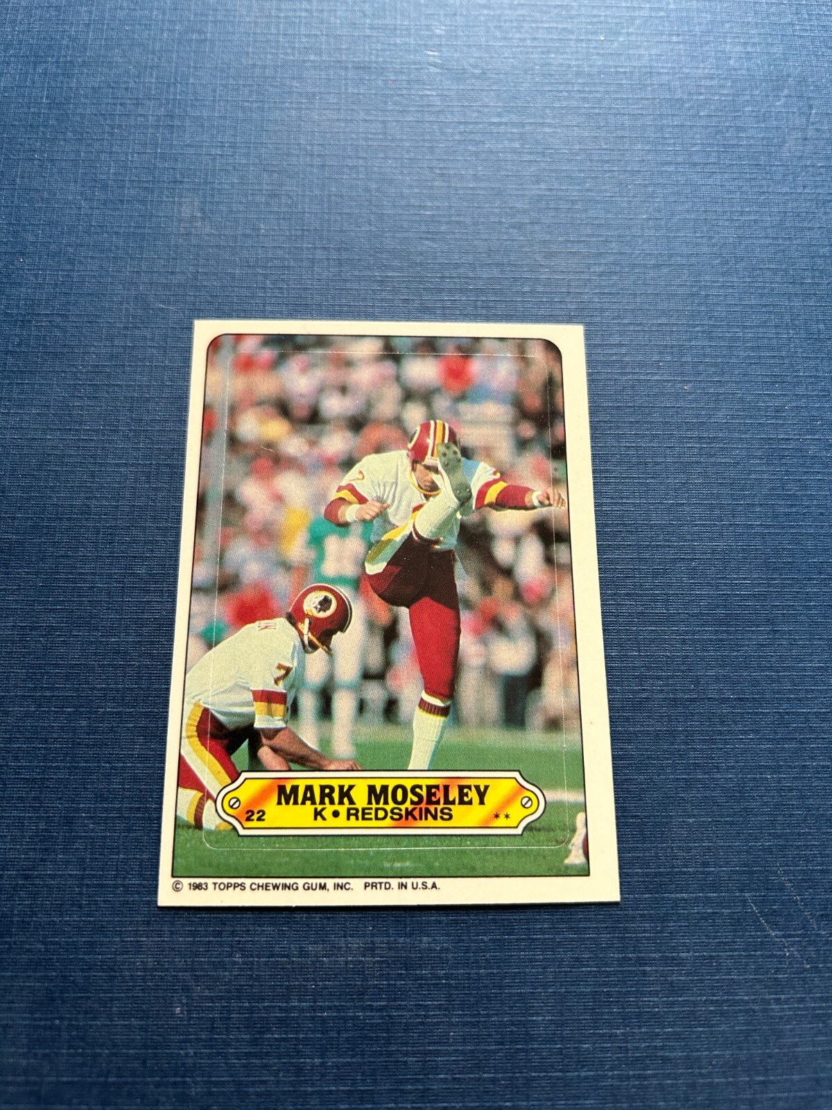 1983 Topps Football Sticker Set Card of Mark Moseley #22 NM-MT | eBay