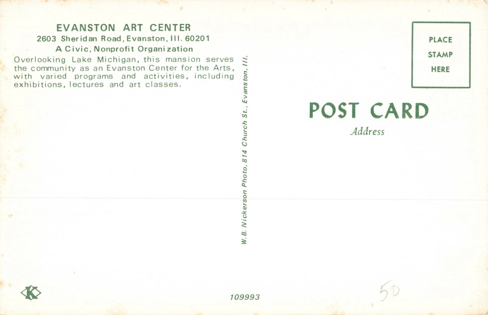 Postcard Evanston Art Center Illinois | eBay