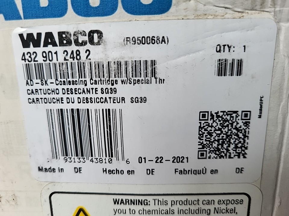 432-901-248-2 GENUINE WABCO AD-SK-COALESCING CARTRIDGE OEM Volvo ...