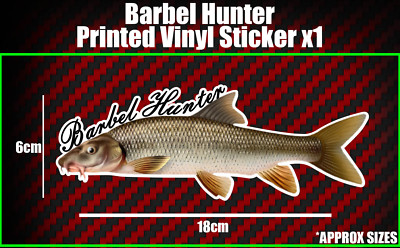 Barbel Hunter Sticker x1 Fishing, Coarse Angling Carp decal Car van ...